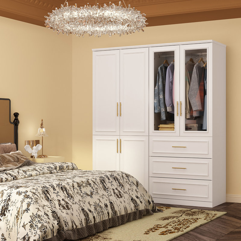Willa Arlo Interiors 74.9 H X 63.3 W 6 Door Armoire With Drawers Reviews Wayfair